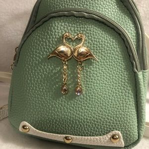 Bags | Key Lime Green Flamingo Mini Backpack | Poshmark